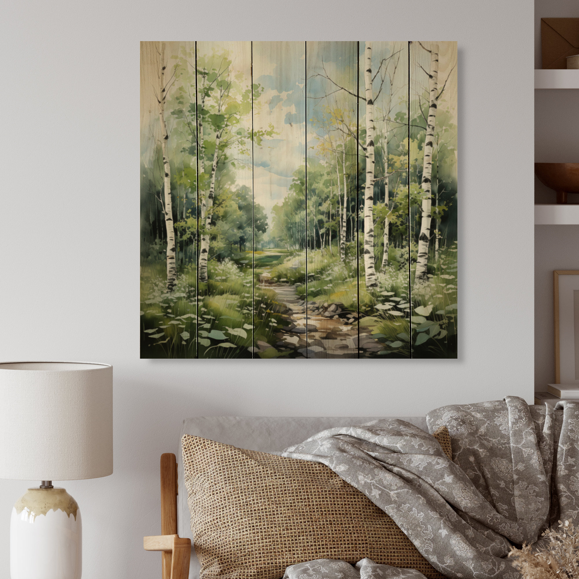 Red Barrel Studio® Kalyna Birch Woods Whispering Winds IX On Wood Print | Wayfair